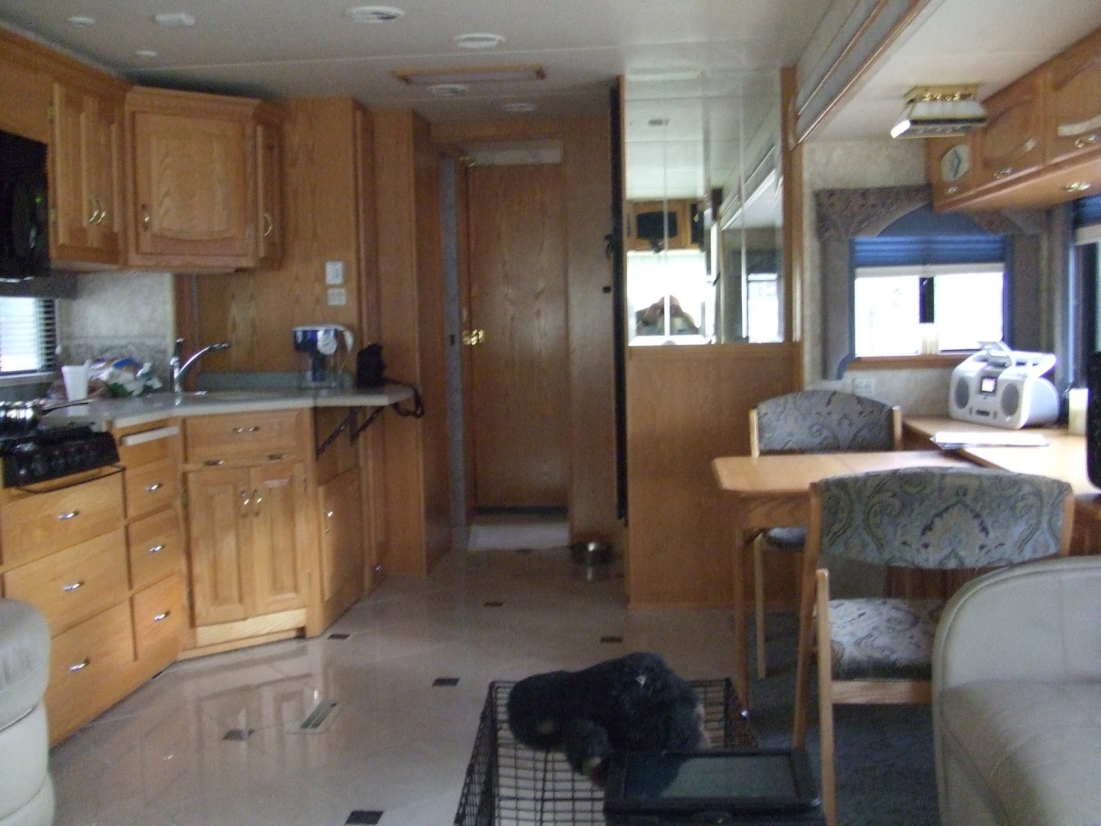Dizzy's Wanderings & Wonderings: RV interior with slides in.