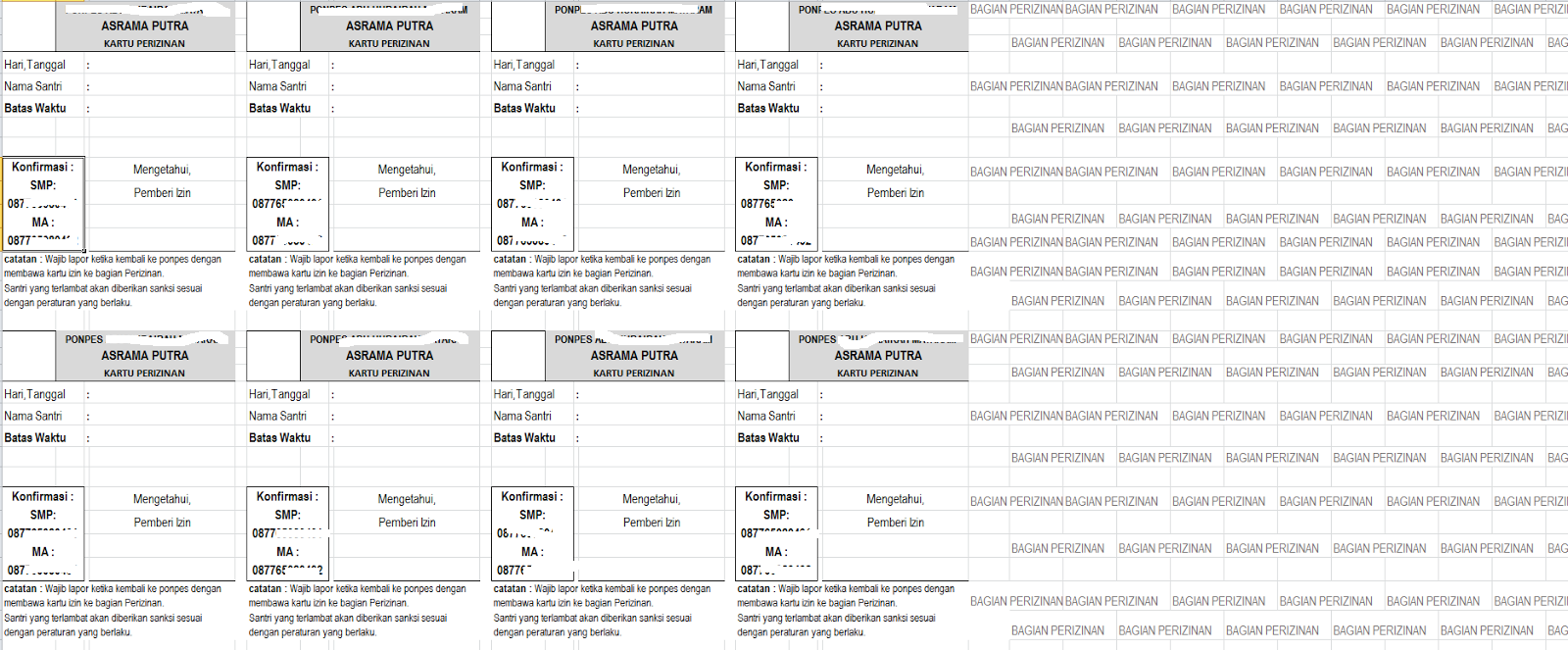 format surat izin pulang ~ Tips Mengelola Pesantren Modern