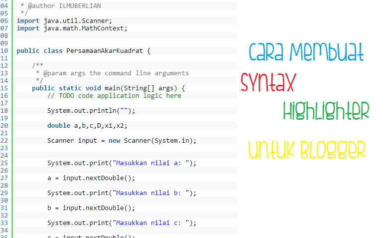 Cara Membuat Syntax Highlighter Di Blog ~ Ilmu Berlian