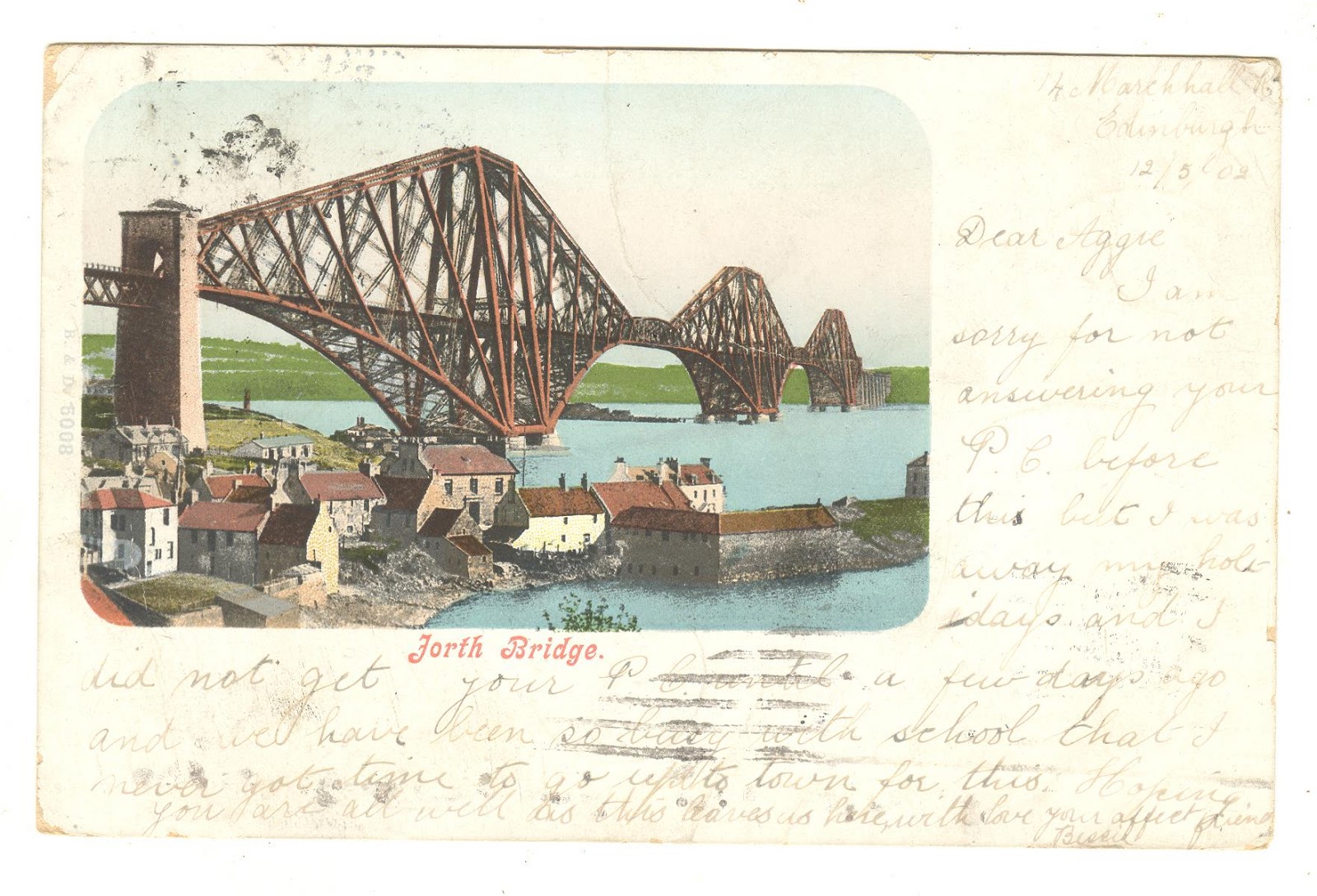 Judy's Postcards Plus: Forth Bridge Edinburgh Scotland 1902 Postcard
