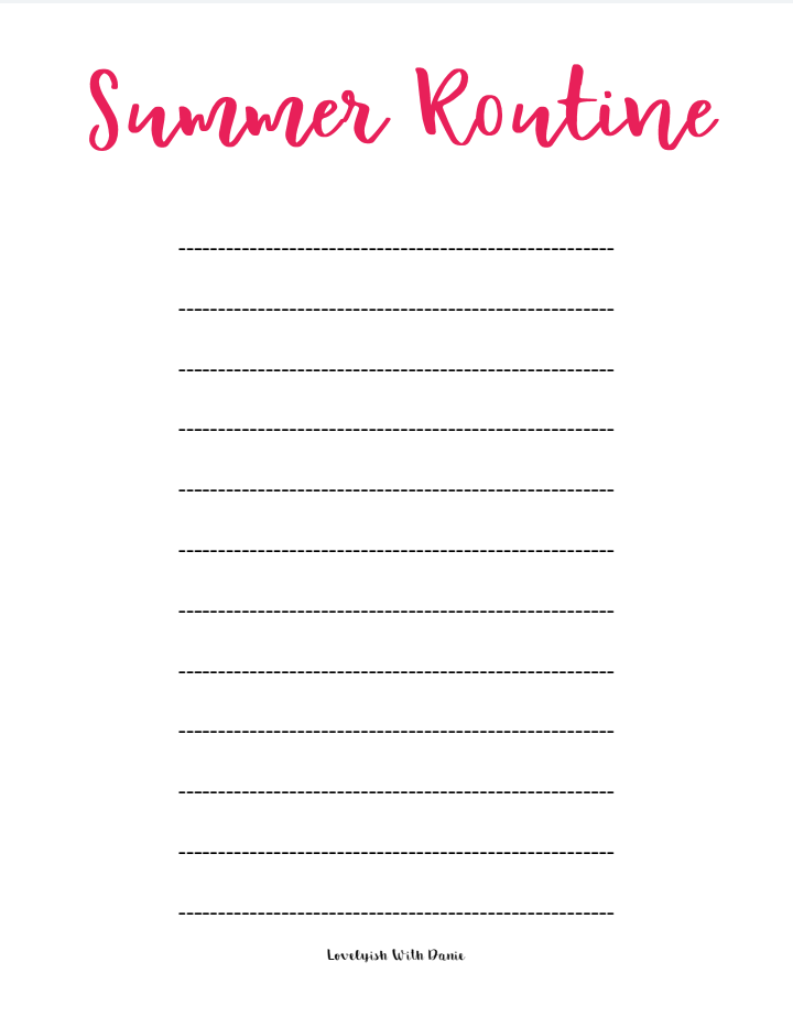 Kid Routine for a Stress Free Summer