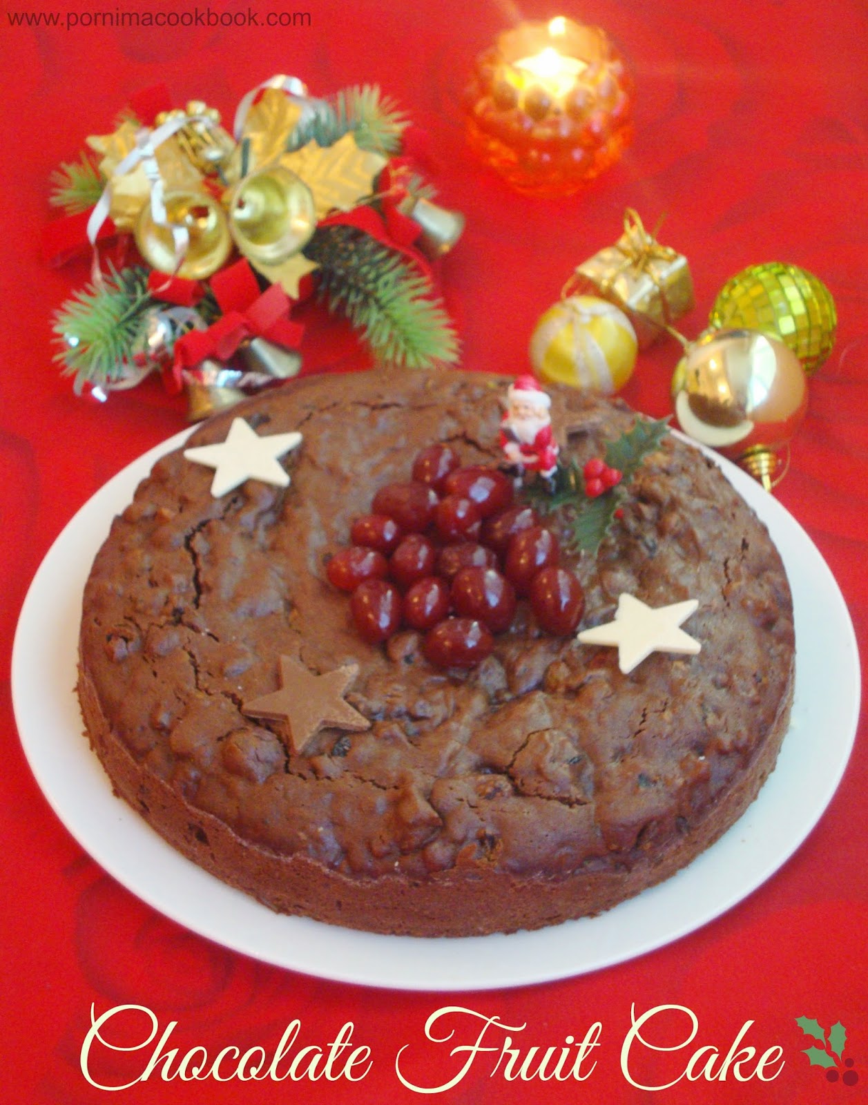 Poornima's Cook Book: Chocolate Fruit Cake / Chocolate Christmas Cake