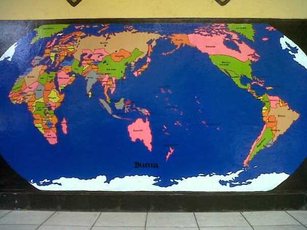 jasa lukis mural balikpapan: lukisan tema peta indonesia