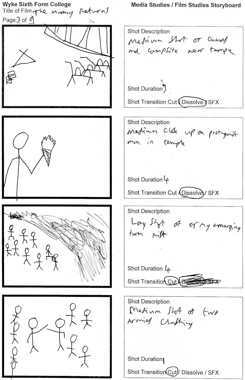 Peter Holderness A2 media blog: 1 Minute Story Board