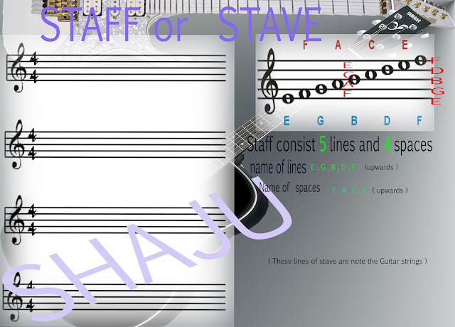 Shaju's Guitar Lessons: Staff or Stave.