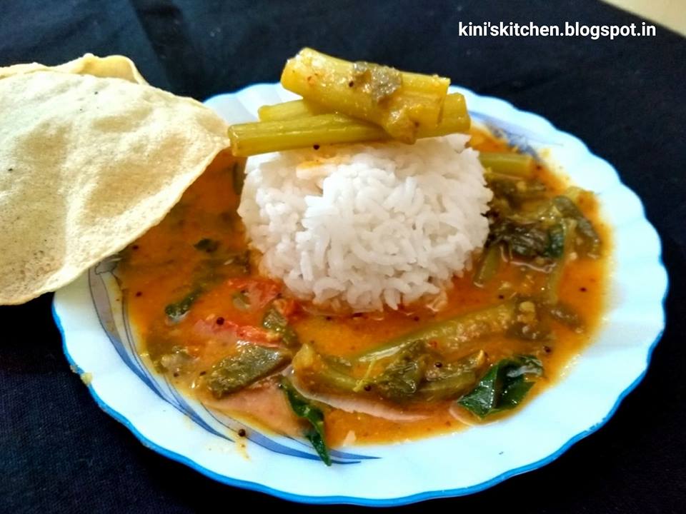 Basale soppina huli/Malabar spinach sambar