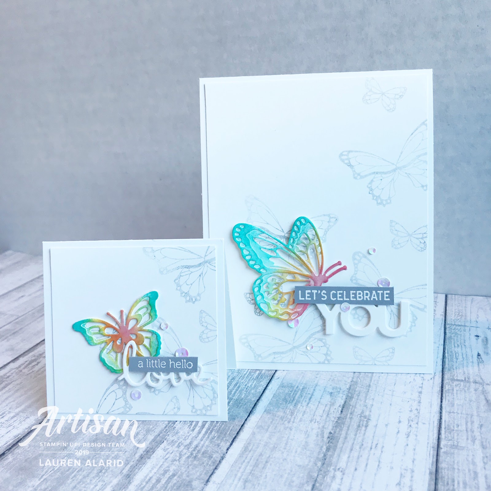 Crafty Little Peach: Stampin’ Up! Butterfly Beauty - Rainbow Butterfly Congrats Cards (And Sneak ...