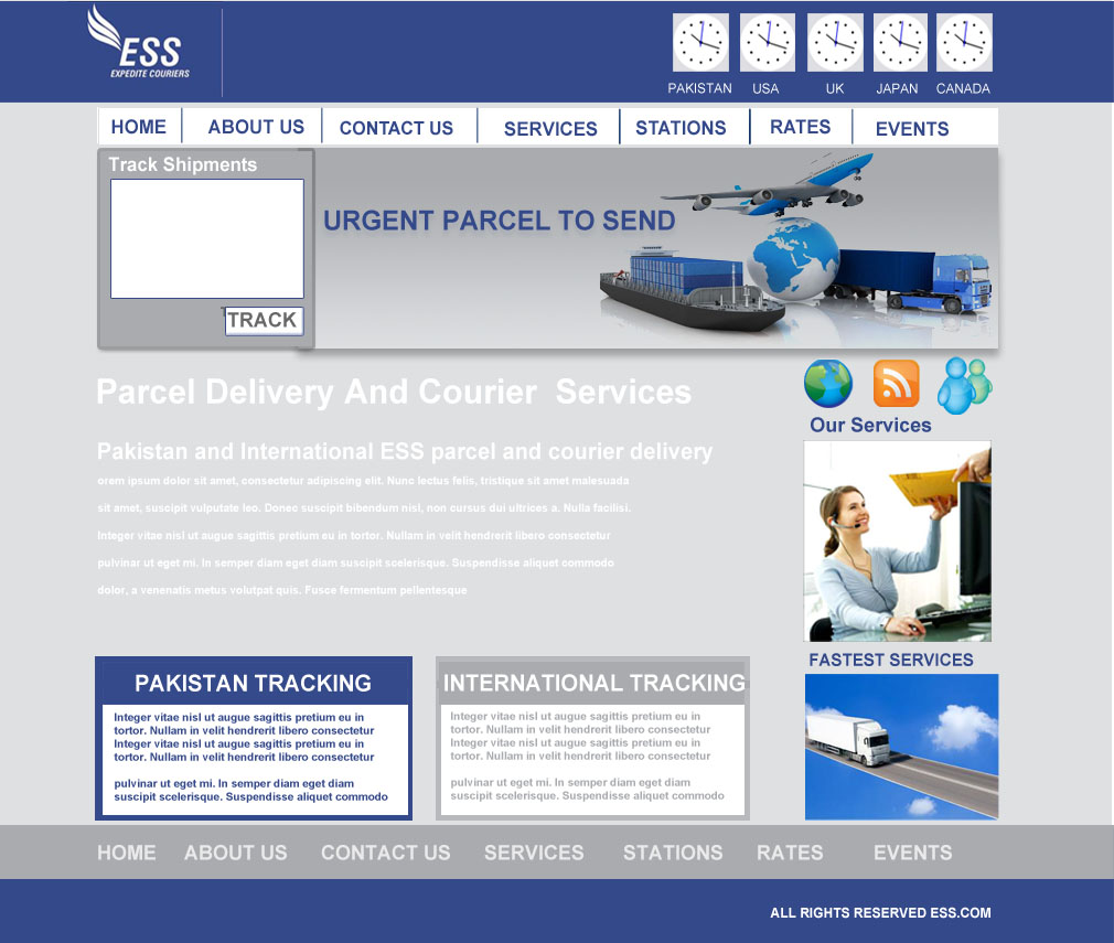 Web / Graphic Design Bridge : WEBSITE FOR COURIER / Parcel Services