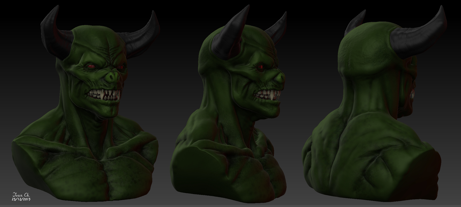 Thetwinsartists: Zbrush demon bust sculpt