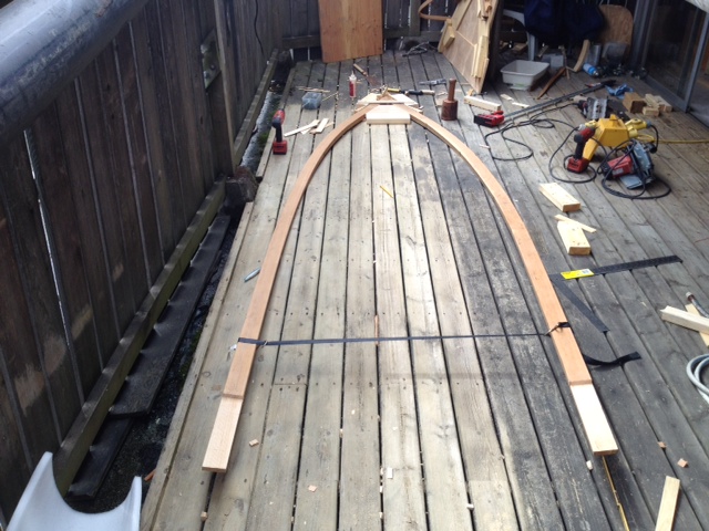 How to build a Currach: Now it starts to look like a boat...