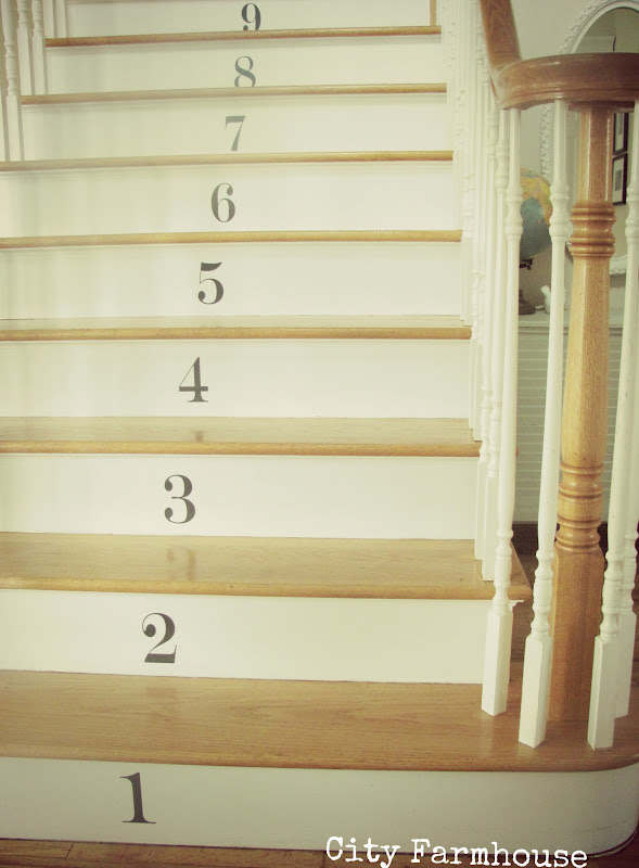 Numbered Stairs - City Farmhouse by Jennifer O'Brien