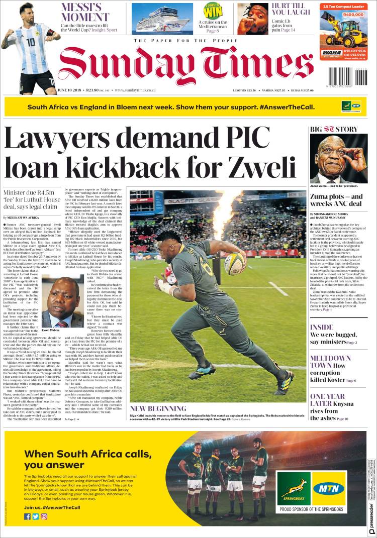 10TH JUNE 2018 - NEWSPAPERS IN AFRICA | ONLY FOR ONLINE MEMBERS WIN ...