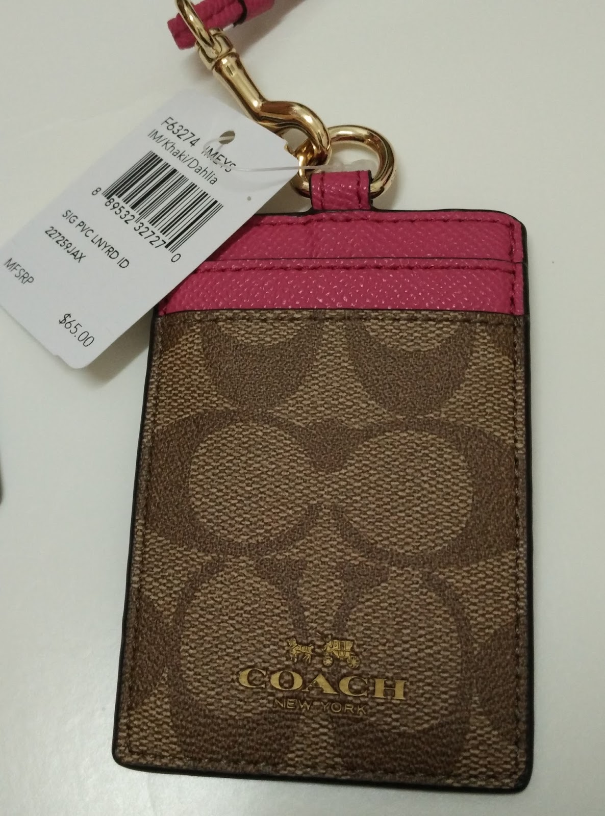 MAD FOR COACH: COACH SIGNATURE LANYARD ID CASE F63274