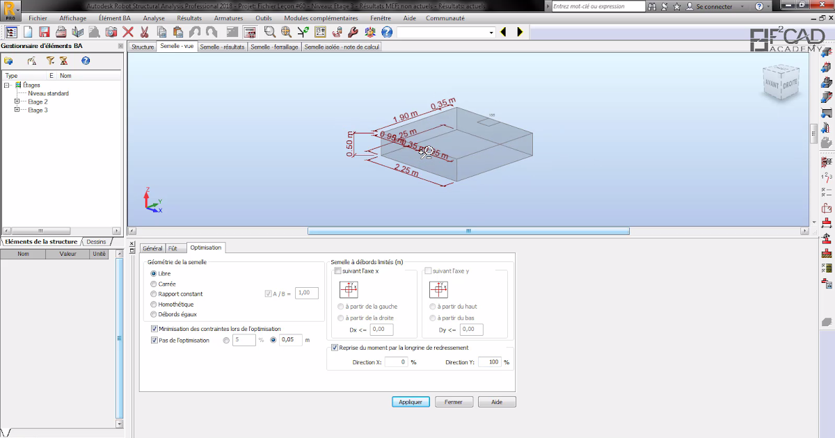 Calcul d’une Semelle Excentrée avec le logiciel Robot Structural ...