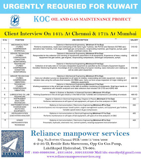 Job Opportunities for (KOC) Oil & Gas Maintenance Project Co – Kuwait ...