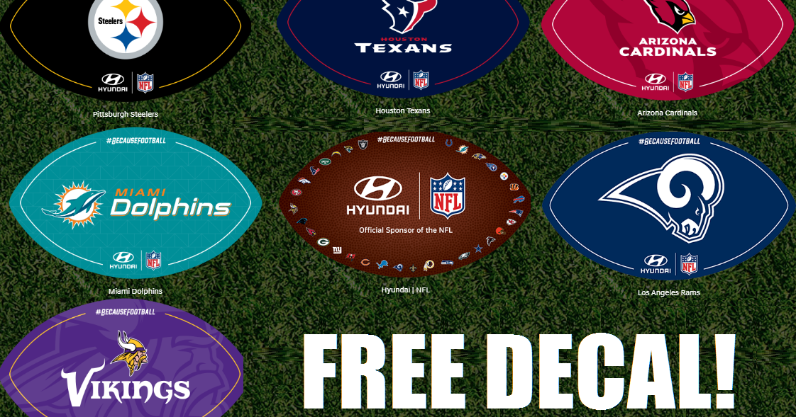 Free NFL Football Car Window Decal. Choose From a Plain Football or one ...