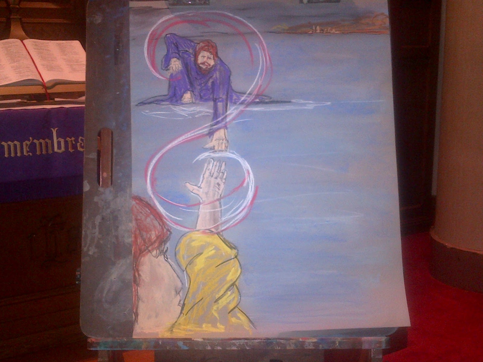 Nikos: Sermon Drawing (March 25) - Peter & Jesus Walking on Water