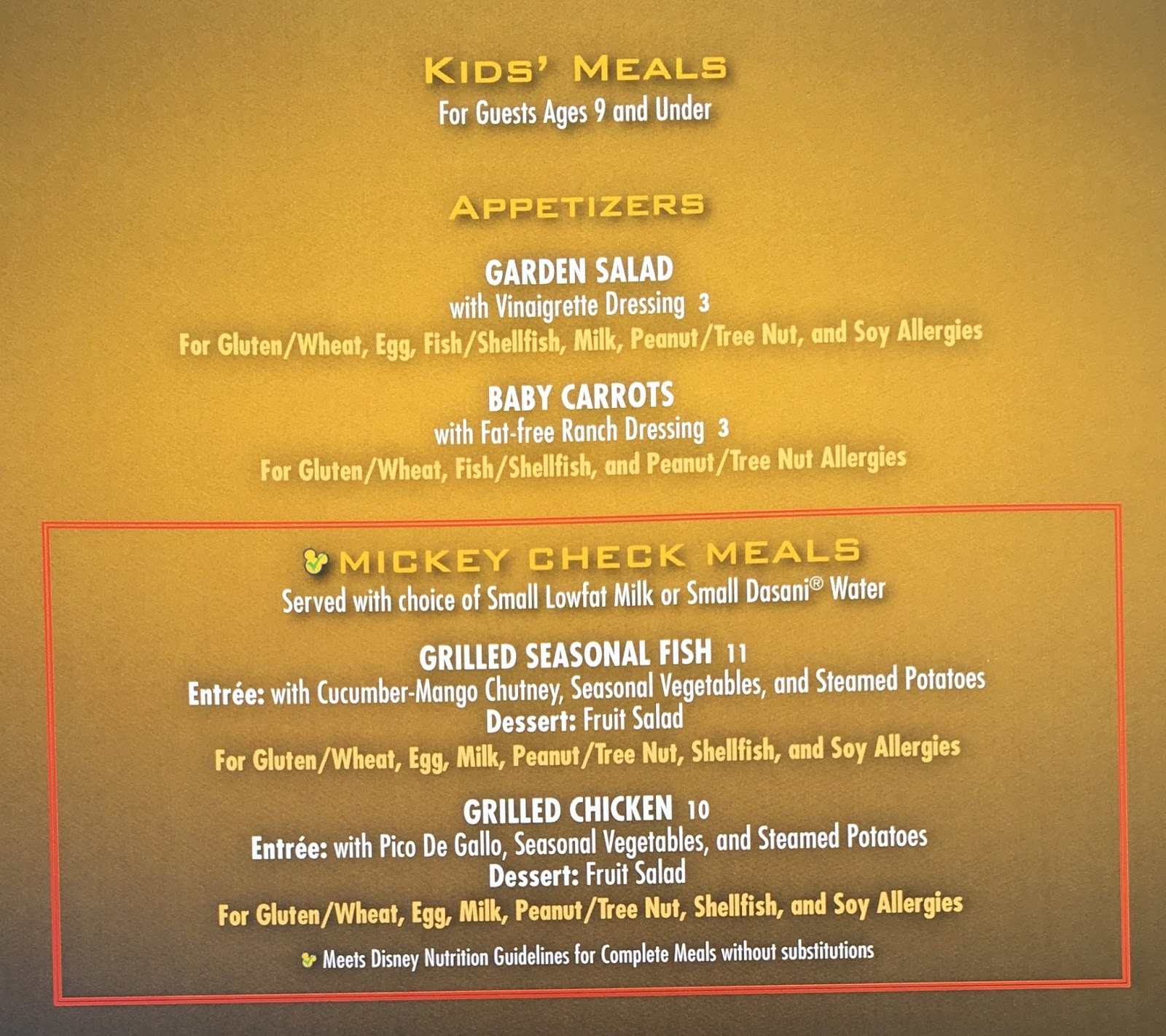 Alexis's Gluten Free Adventures: ESPN Club Allergy-Friendly Menu ...