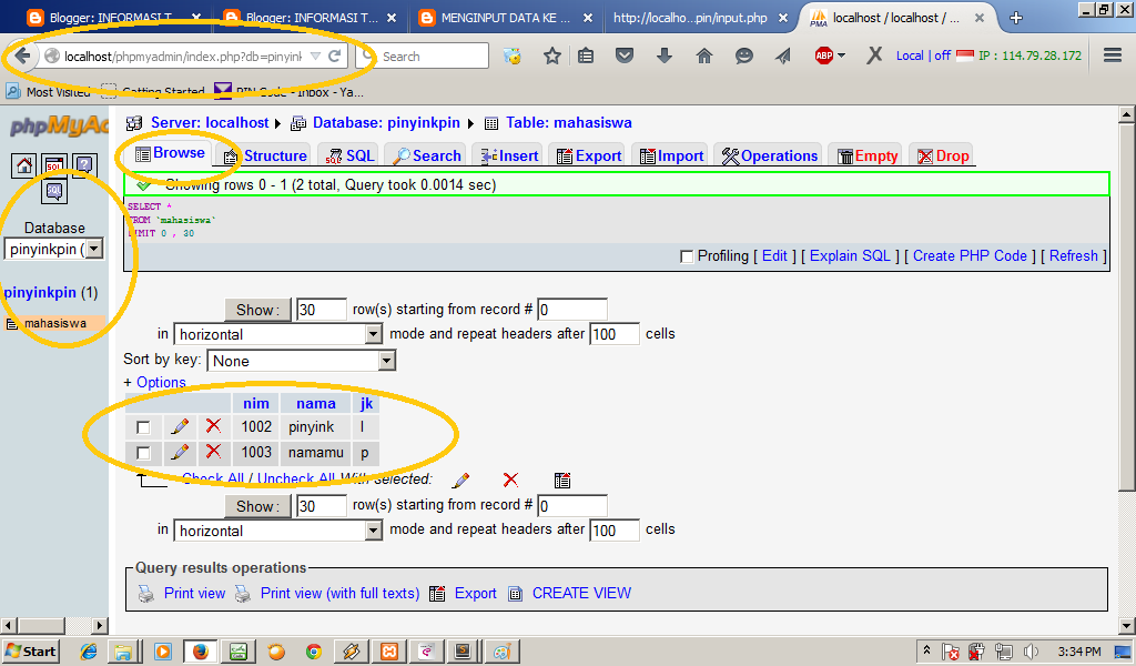 TUTORIAL MENGINPUT DATA KE DATABASE DENGAN SCRIPT PHP | PINYINKPIN TUTORIAL MENGINPUT DATA KE DATABASE DENGAN SCRIPT PHP | PINYINKPIN