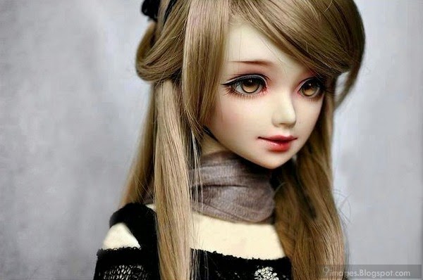 cute doll girl alone pretty beauty brown hair - wow images