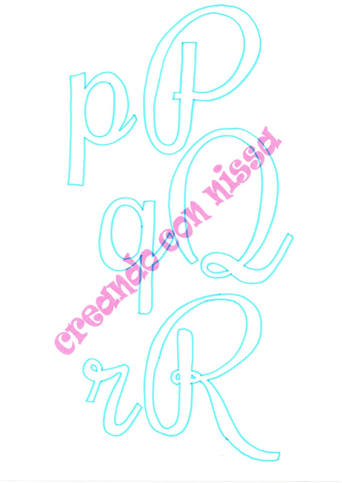 creando con nissa: moldes de letras cursivas