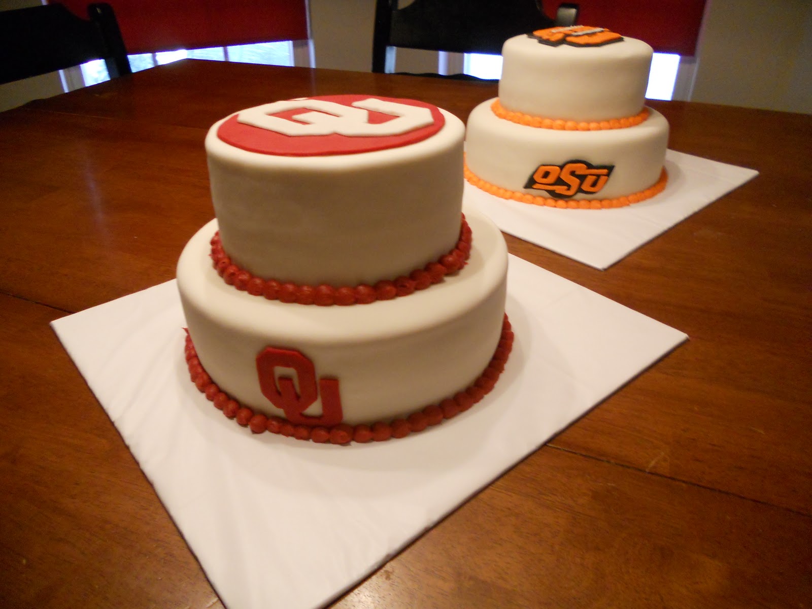 Treat Dreams: Bedlam Battle-OU and OSU cakes