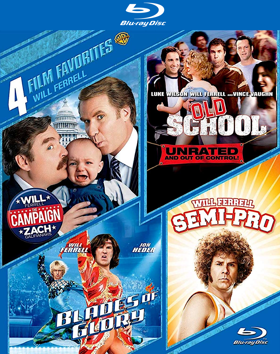 blu-ray and dvd covers: WARNER BROTHERS 4-FILM COLLECTION BLU-RAYS