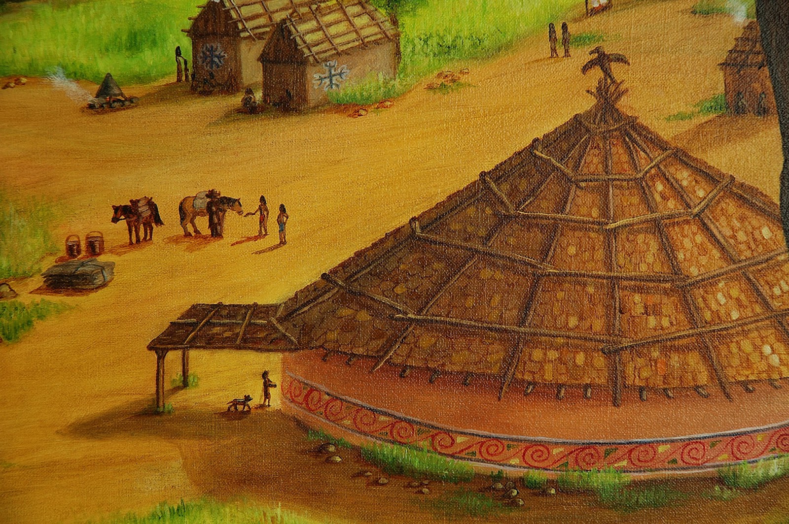 Creek Village Painting