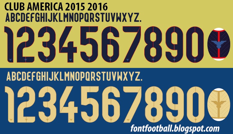 FONT FOOTBALL: Font Vector Club America 2015 2016 kit