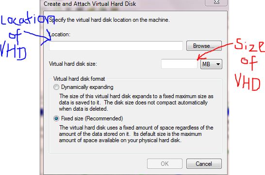 cmd tricks: Create vitual Hard disk