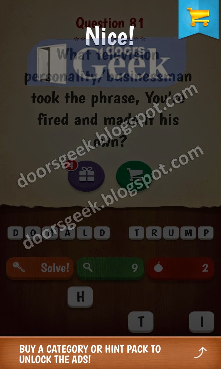 The American Quiz - Level 81 ~ Doors Geek