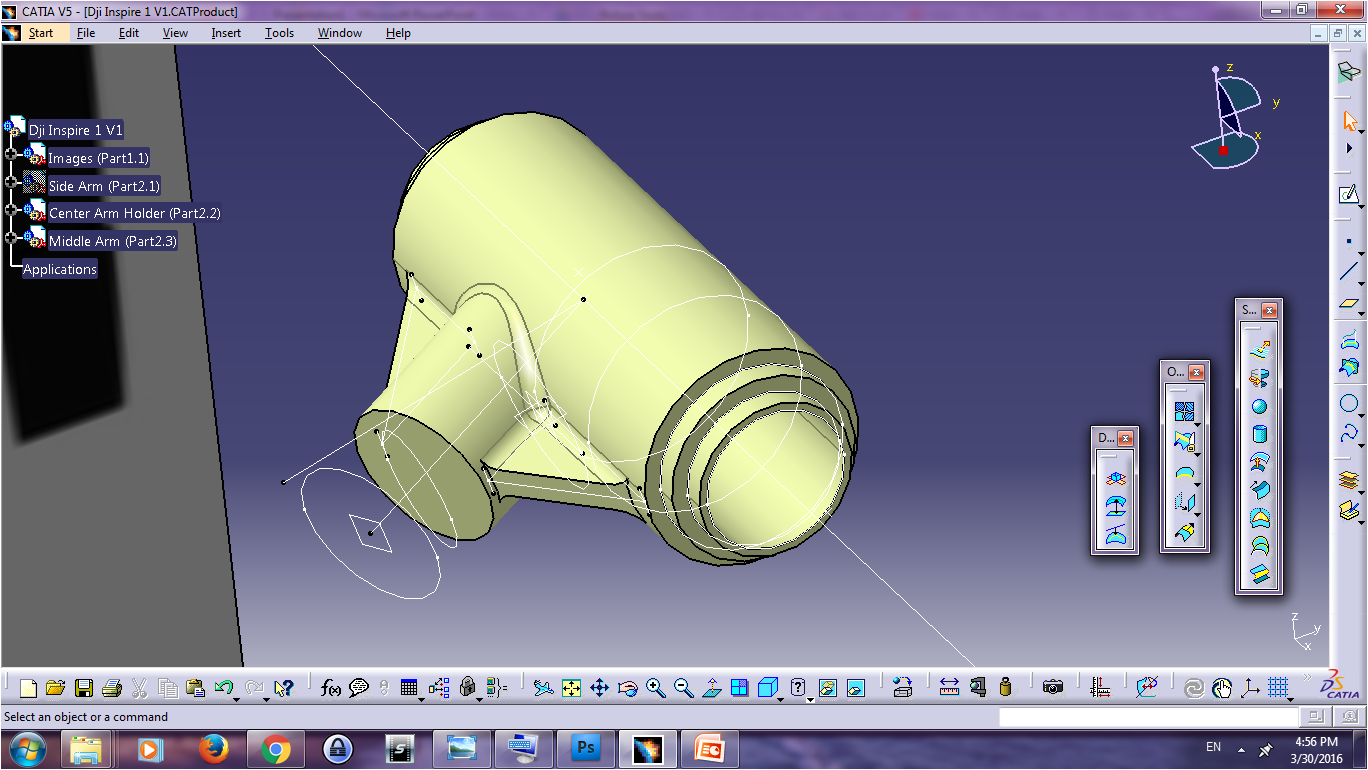 my catia V5: Dji Inspire V1 by CATIA V5 (wireframe and Surface Modeling ...