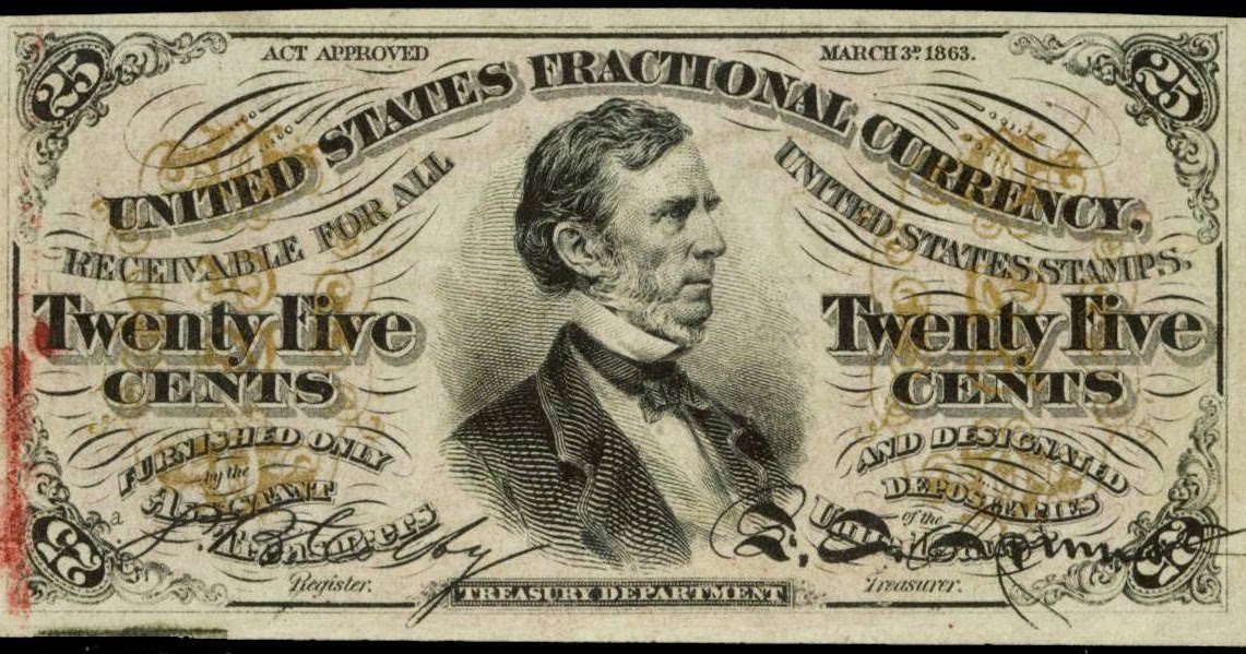 Fractional Currency 25 Cents 1863 Third Issue, William P. Fessenden ...