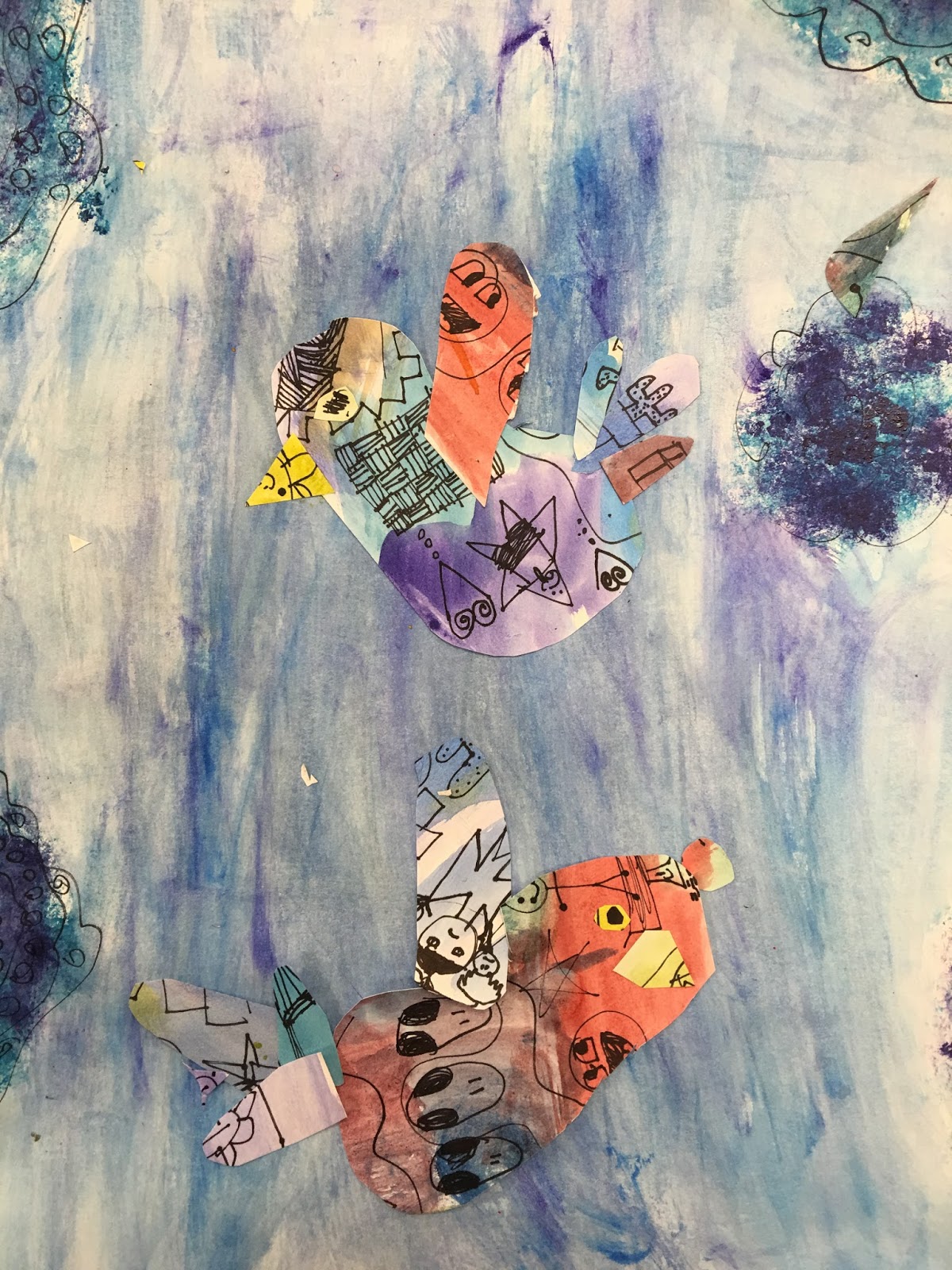 Art Room Blog: 4th Grade Collaborative Bird Project...