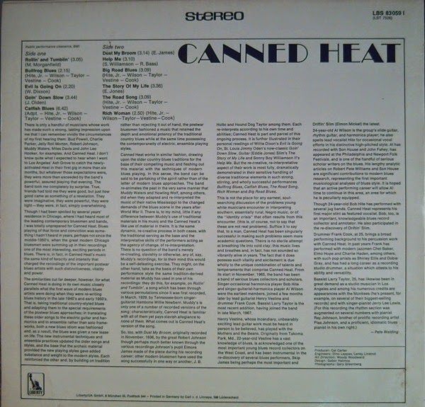 LOS SUEÑOS.: LOS DISCOS DE 1967. Canned Heat.