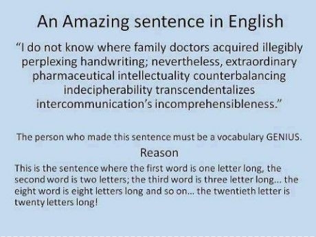 Funny Pictures: The Most Amazing Sentence In English!!!