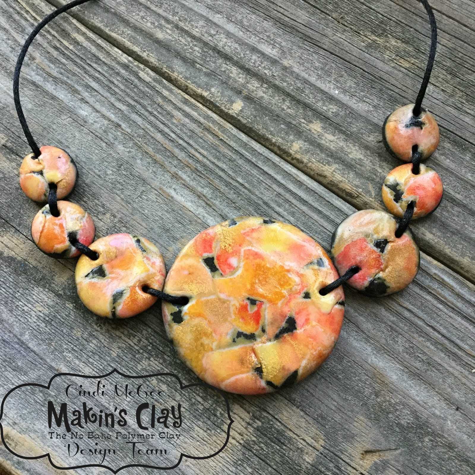Summer Sunset Polymer Clay Necklace