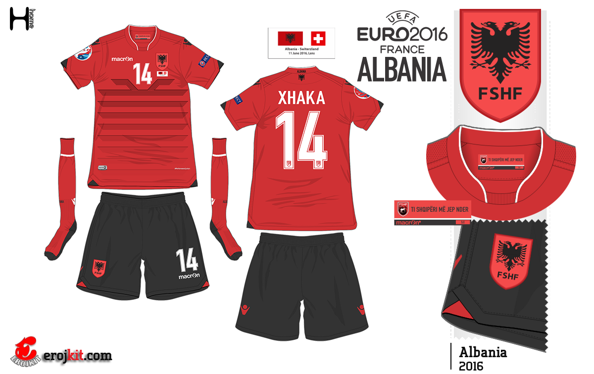 Kit Design, by eroj: 2016 Albânia (Home, Away e Third)