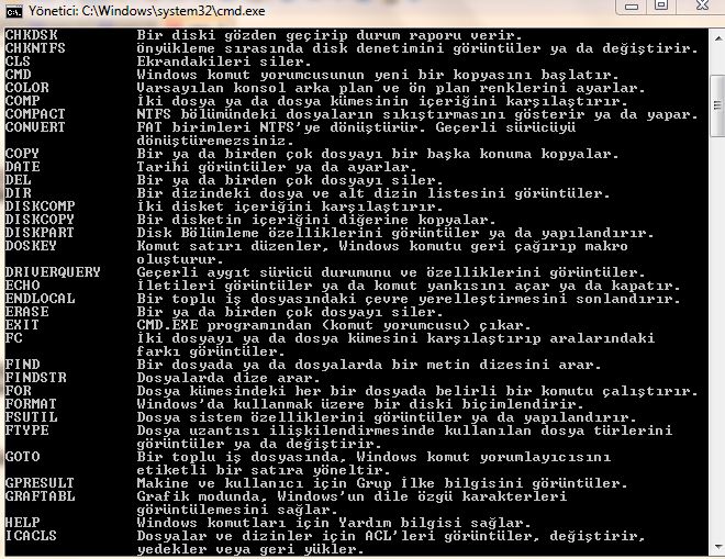 ms-dos komutları