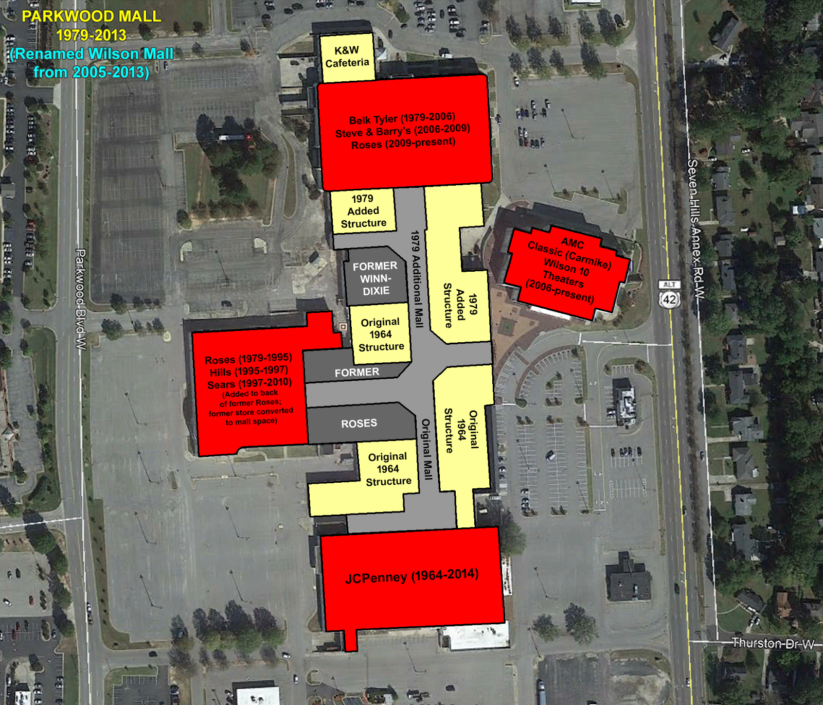 Sky City: Retail History: Parkwood Mall/Wilson Mall: Wilson, NC