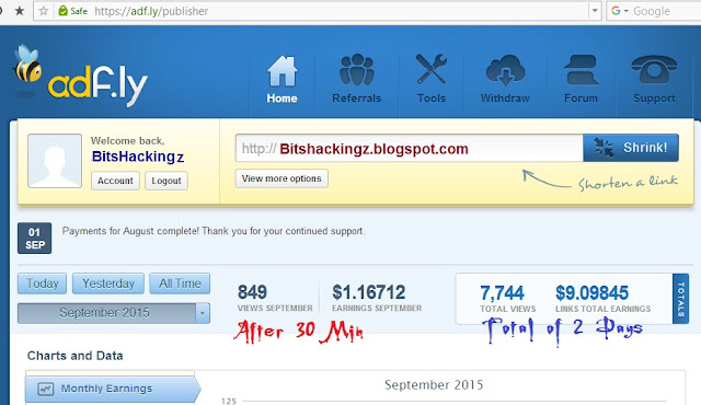 Make $4-10 Per day with AdFly - Auto Pilot | BitsHackingz