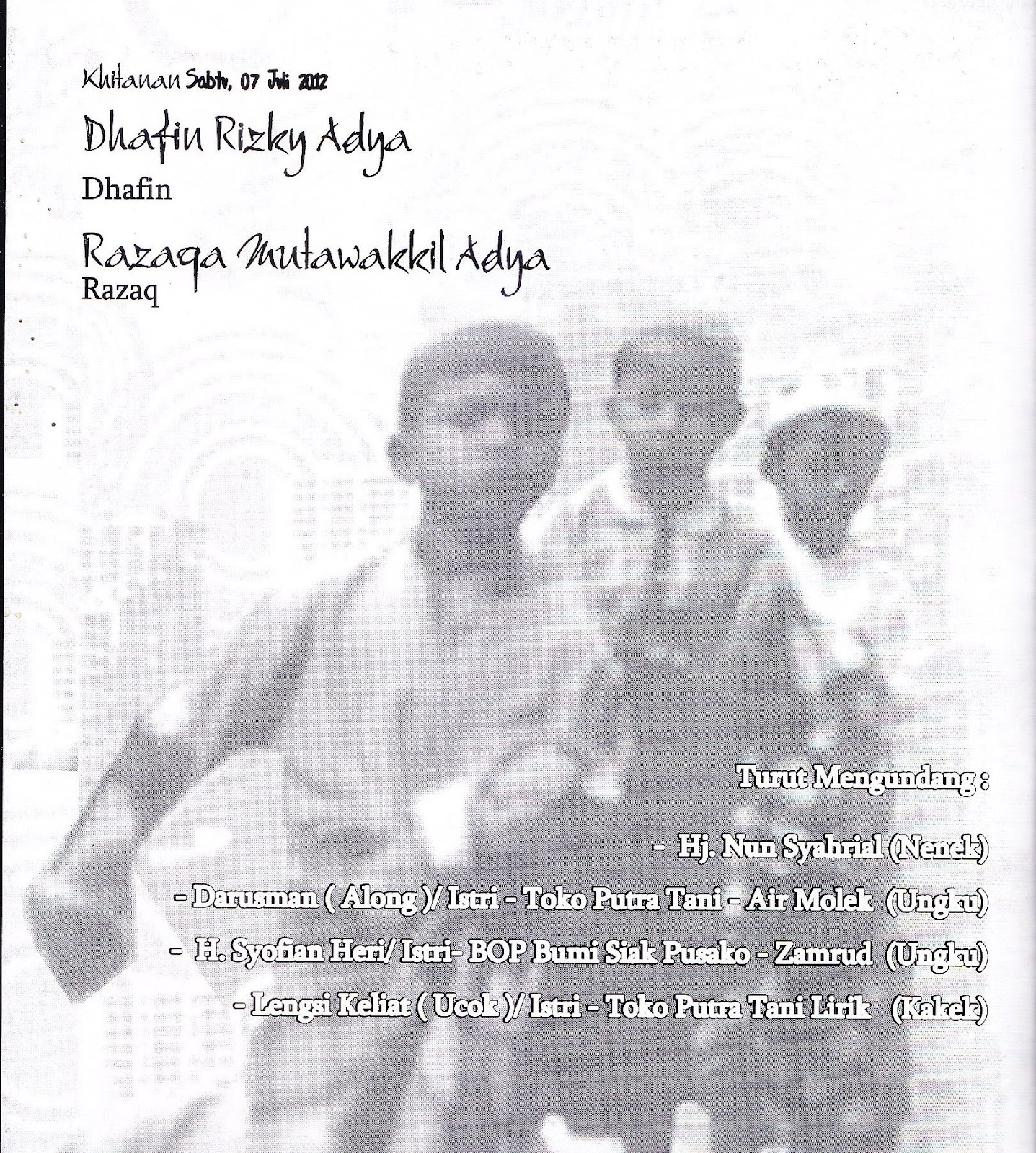 Khitanan Dhafin Rizky Lirik - Riau