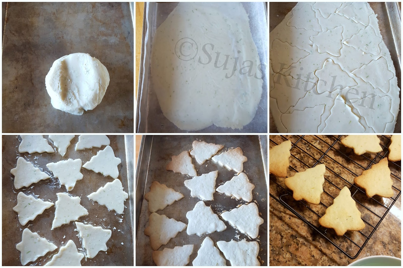 Sujas Kitchen: Eggless Lime Shortbread Trees