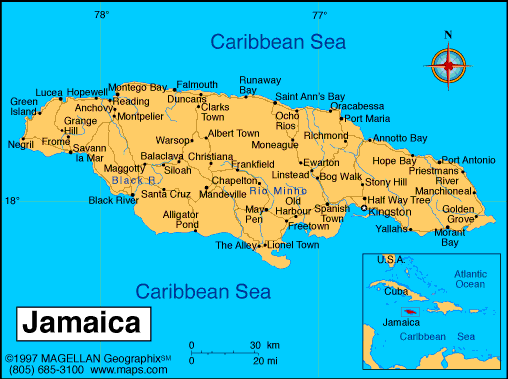 Jamaica | Mapas Geográficos da Jamaica