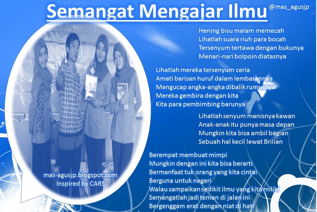 Puisi Semangat Mengajar Ilmu | AJP Creations