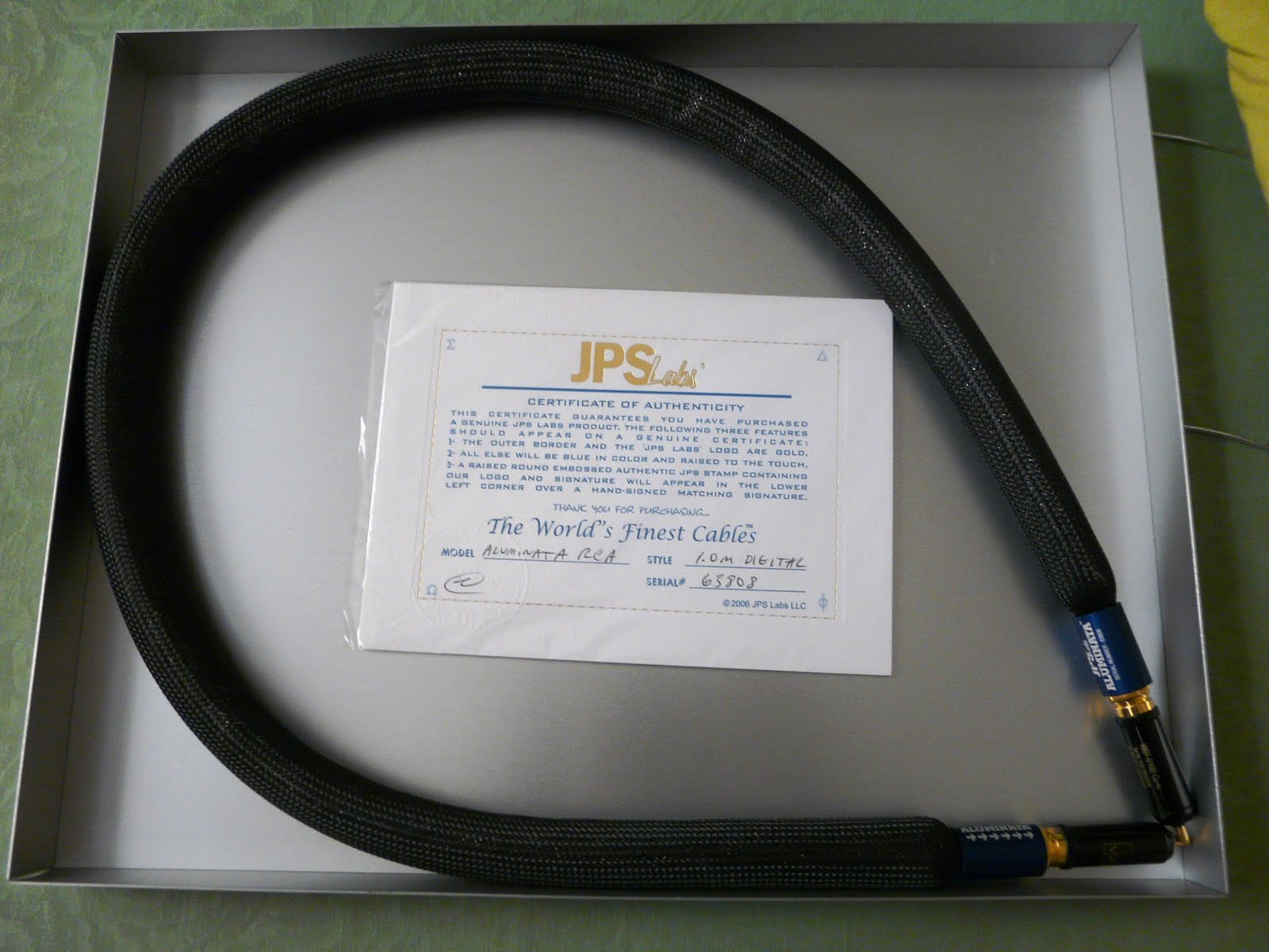 HiFi Unlimited: The World's Finest Cables? JPS Aluminata Co-Axial Cable.