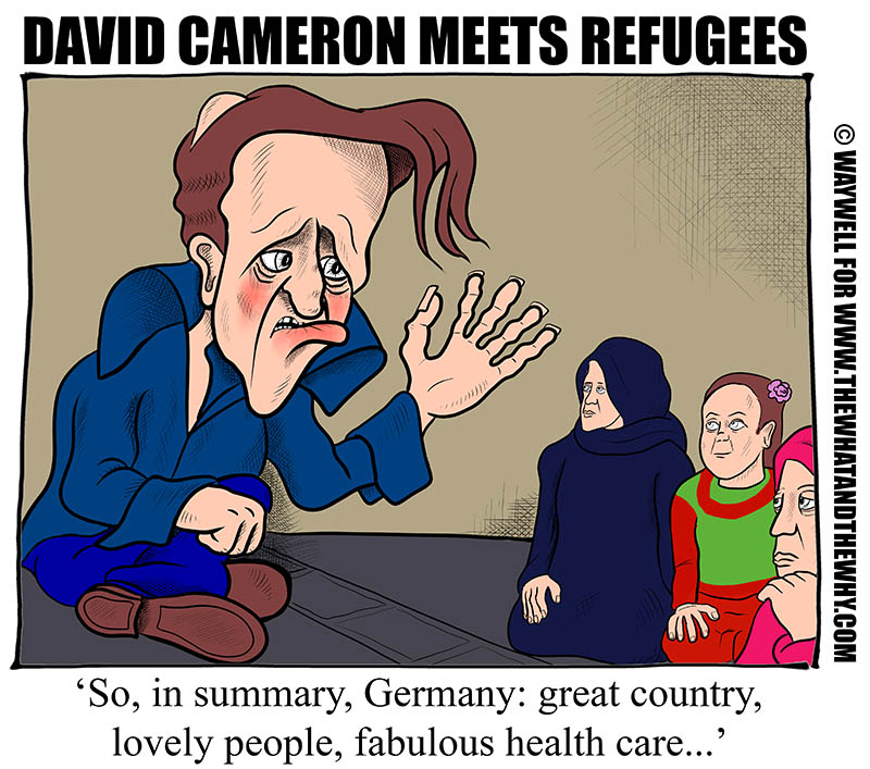 David Waywell: David Cameron Refugee Cartoon