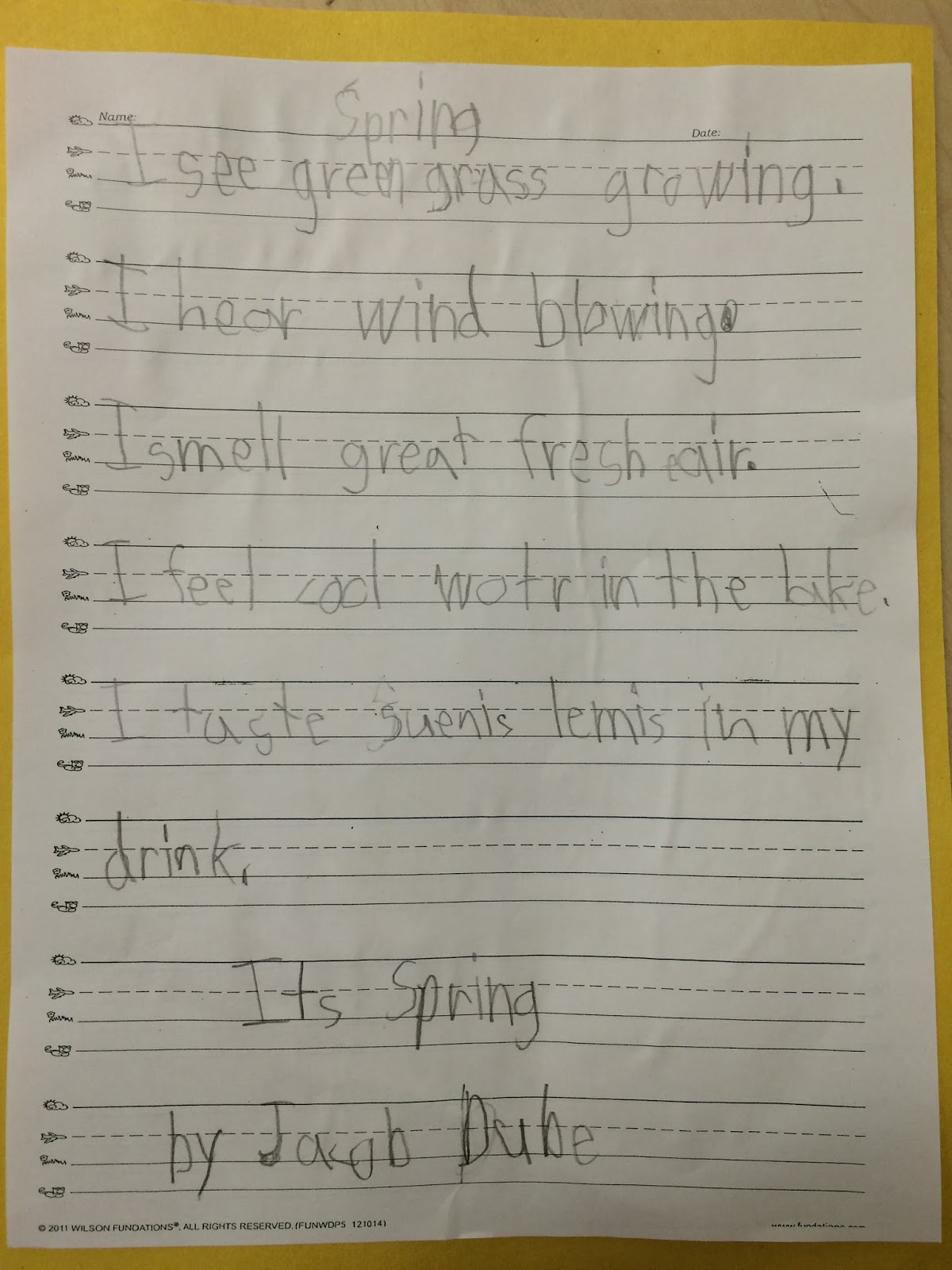 Raney's Rock Stars: Spring Acrostic Poems