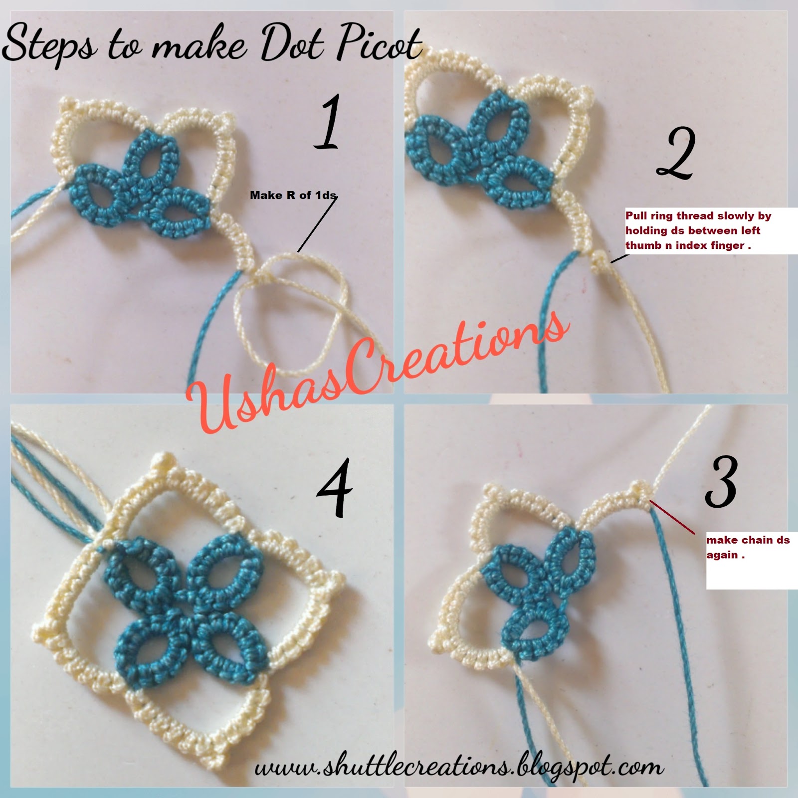 ShuttleCreations: Dot Picots Explained