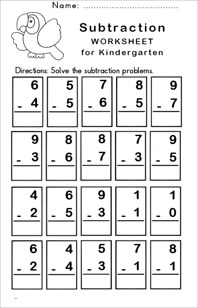 Fun Subtraction Worksheets For Kindergarten Fun Subtraction Worksheets For Kindergarten